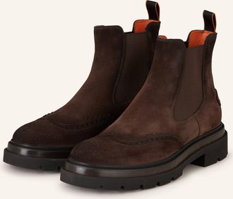 Santoni Chelsea-Boots Blockage braun