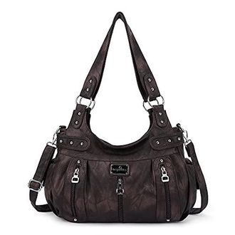 Angel Kiss Angelkiss Grand sac à main et sac à main pour femme en simili cuir délavé