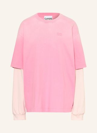 Ganni Oversized-Longsleeve rosa