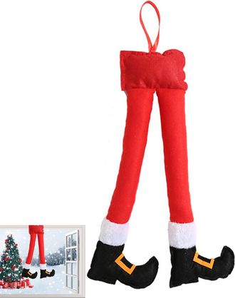 Generico Bein - Satin-Stoff, 28 x 48 cm, Pl&uuml;sch-Design mit Weihnachtsbeinen | Weihnachtsbaum-Dekoration, weich und langlebig, einfach, Weihnachtsdekoration f&uuml;r