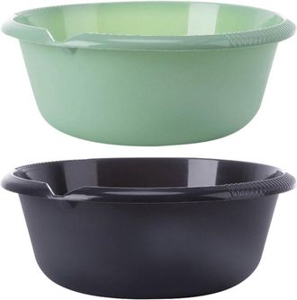 Pretyzoom Runde Kunststoffwanne für Waschbecken aus, 2 Stück, tragbar, für, 6,5 l, Becken zum Waschen der Füße, Eimer zum Waschen von Badezimmern