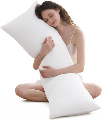 Bedsure Seitenschläferkissen Bezug 40 x 145 2er Set - 100% Baumwolle Kissenbezug 40x145 für Seitenschläferkissen, Kissenbezüge mit Reißverschluss, Weich Atmun