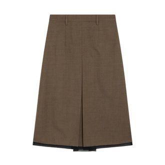 Prada Midi-Rock aus Schurwolle - - Skirts - Damen - Braun - M