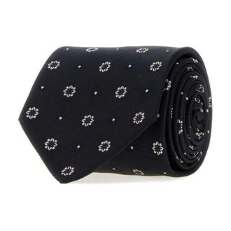 Saint Laurent Cravate Fleurs Bicolor - - Accessories - Herren - Blau - ONE SIZE