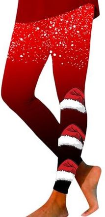 Generic Collants thermiques 2026 pour femmes, hommes, femmes, impression de No&euml;l d&eacute;grad&eacute;e, moulant, halt&eacute;rophilie, fitness, yoga, leggings huit, Rouge, XL