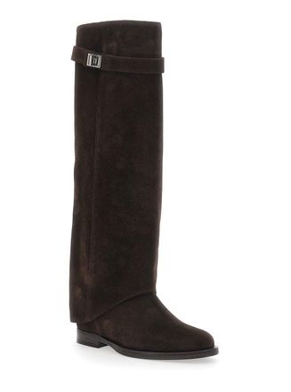 Via Roma 15 Womens Boots, Brown Suede