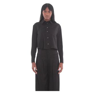 White Sand Femme, Blouses et Chemises, Noir, Taille: 42 FR Chemise Courte en Viscose