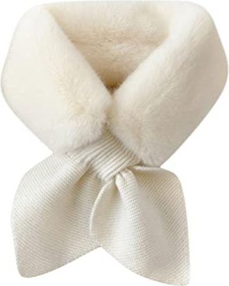 ORANDESIGNE Echarpe Femme Hiver Chaud Chic Et Elegant Fausse Fourrure Echarpe en Polaire Courte Uni D&eacute;contract&eacute; Douce Tour De Cou &Eacute;charpe Ch&acirc;le Foulards Scarf A-B
