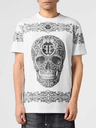 Philipp Plein T-shirt en coton avec imprim&eacute; Skull et logo Hexagon