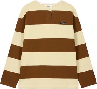 STUDIO TOMBOY T-Shirt im Rugby-Look - Braun