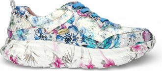 Laura Vita Laura Vita Damen-Sneaker Sofiao 07, blau-rosa, mit Blumenmuster, aus Leder, Plateau