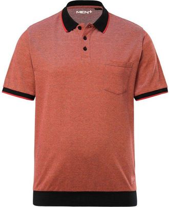 Men Plus Poloshirt Poloshirt Halbarm Bauchfit Piqu&eacute;