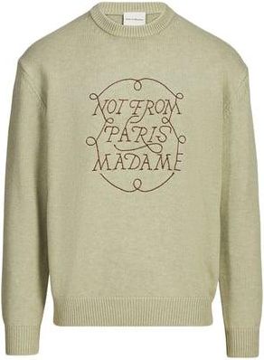 Dr&ocirc;le de Monsieur Pull ample brod&eacute; en laine et coton