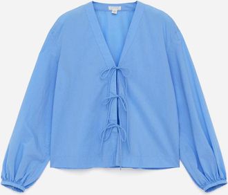 Arket Bluse Mit Bindedetails -Blau