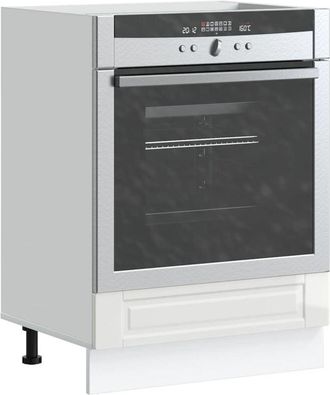 vidaXL vidaXL Armoire &agrave; four Porto blanc brillant bois ding&eacute;nierie