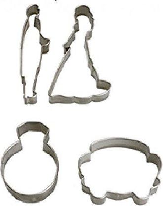 Decora 0255150 coupoir für Kekse Form Bräutigam Metall 14 x 11,5 x 2,3 cm Set 4