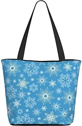 AOOEDM Sac &agrave; provisions pour femme motif neiges bleues dhiver 13 x 11 x 7 po. Le cadeau parfait pour la Saint-Valentin. Cest de la Saint-Valentin pour maman,