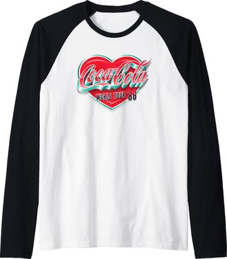 Coca Cola Ware World Tour 86 Vintage Heart Logo Raglan