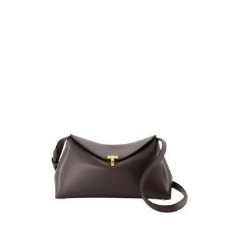 Toteme Braune Lederclutch mit abnehmbarem Riemen - - Bags - Damen - Braun - ONE SIZE