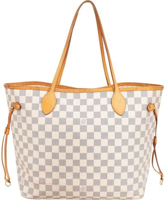 Louis Vuitton Crossbody Bags - Louis Vuitton Damier Azur Monogram Neverfull MM Sh - Gr. unisize - in Weiß - für Damen