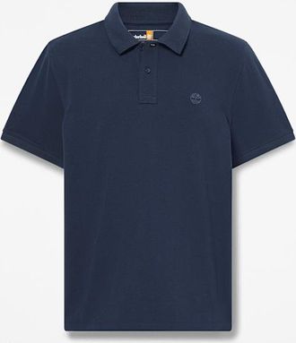 Timberland Kurz&auml;rmeliges Millers River Piqu&eacute;-Polohemd f&uuml;r Herren in Dunkelblau, Herren, Blau, Gr&ouml;&szlig;e