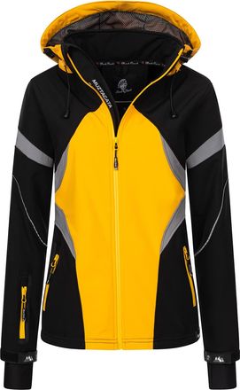 Rock Creek Damen Softshell Jacke Windbreaker Regenjacke &Uuml;bergangsjacke Softshelljacke Damenjacke Regenmantel Outdoorjacke Kapuze D-467 Gelb XXL