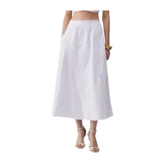Liu Jo Femme, Jupes, Blanc, Taille: 34 FR Longue jupe avec broderie