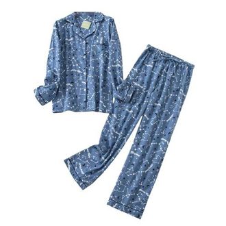 Generic Ensemble de pyjama &agrave; manches longues pour femme - Tenue de d&eacute;tente confortable, tunique d&eacute;contract&eacute;e &agrave; col rond et pantalon de pyjama &eacute;pais avec poche