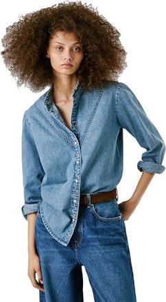 Pepe Jeans London Regular Denim Blouse Chemise, Bleu (Denim-3v3), M Femme