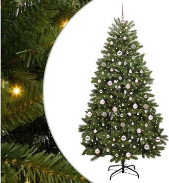 vidaXL K&uuml;nstlicher Weihnachtsbaum Gr&uuml;n 210 cm PVC und Metall vidaXL