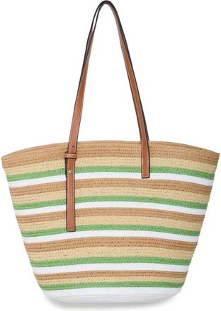 Ichi Ichi, Femme, Sacs, Multicolore, Taille: ONE Size Sac à bandoulière à rayures vert pin