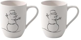 Villeroy & Boch Statement Tasse Schneemann Weihnachten, Wei&szlig;, Schwarz, Sp&uuml;lmaschinenfest, Mikrowellensicher, Weihnachtsbecher, Statement Becher Xmas, Weihnachtstasse,