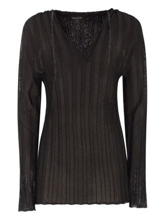 Fabiana Filippi Hoodie mit V-Ausschnitt - Schwarz