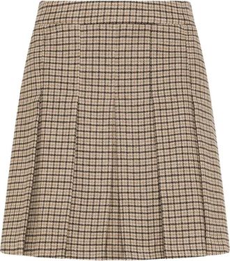 Seventy Jupe pied-de-poule card&eacute; - Femme - Jupes - Beige - Taille: 38 FR