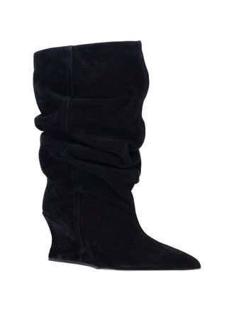 Balmain Womens Boots Black Calf Leather
