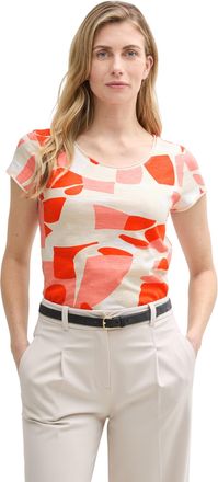 Tom Tailor Damen 1047058 T-Shirt, 37799-Red Dots and Shapes Design, XXL
