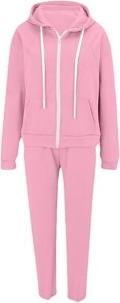 Generic Survêtement pour femme, survêtement à capuche pour femme avec fermeture éclair, tendance, polyvalent, survêtement de course athlétique, confortable, c