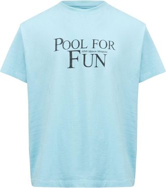 Maison Margiela t-shirt à slogan imprimé - Bleu