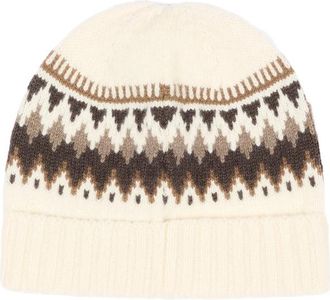 Moncler M1241 Fair Isle Virgin Wool Winter Hat - Brown