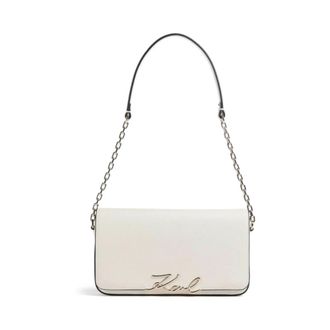 Karl Lagerfeld Femme, Sacs, Blanc, Taille: ONE Size K/Signature Shoulder Pouch