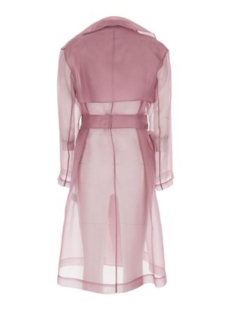 Antonelli Womens Trench Coat Valmorea Pink Silk