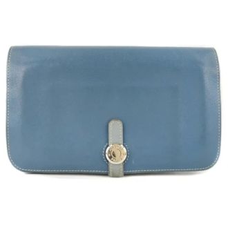 Herm&egrave;s Pre-owned Leder Portemonnaies - - Pre-owned - Damen - Blau - ONE SIZE