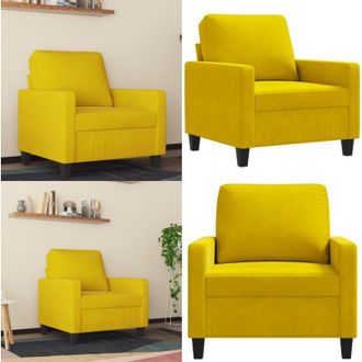 vidaXL Fauteuil Jaune 60 cm Velours - Fauteuil En Velours - Canap&eacute; Jaune - Meuble Salon - Chaise Relaxante - D&eacute;coration Int&eacute;rieur - Home & Living