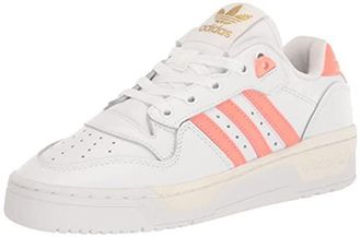 adidas Originals Womens Rivalry Low Sneaker, White/Coral Fusion/Gold Metallic, 5