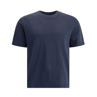 Herno Geripptes Baumwoll-T-Shirt mit Rundhalsausschnitt - - Tops - Herren - Blau - L