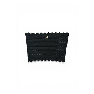 Genny Femme, Tops, Noir, Taille: 40 FR Fine Block Chain Chevron Knit Top