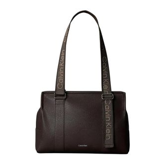 Calvin Klein Logo Strap Tote Bag - - Bags - Damen - Braun - ONE SIZE