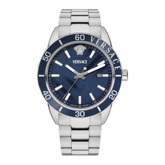 Versace Homme, Accessoires, Bleu, Taille: ONE Size Quarzuhr Greca Urban