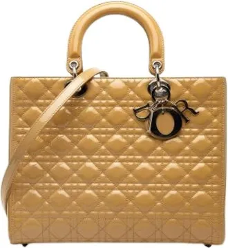Dior Sac &agrave; main Lady Dior doccasion - Femme - Pre-owned - Brun - Taille: ONE Size