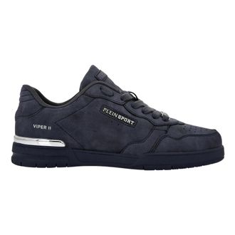 Plein Sport unisex, Chaussures, Bleu, Taille: 35 EU Nabuk Eco Leather Lo-Top Baskets